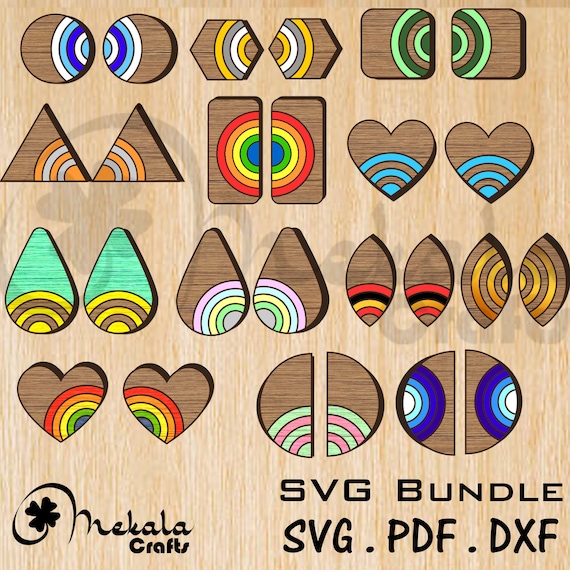 Laser Cut Wood Earring Svg Bundle All in One File Available in - Etsy