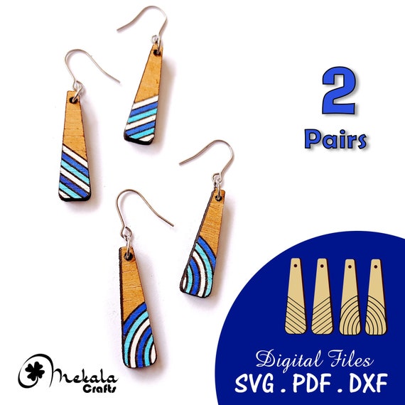 Geometric Shape Laser Cut Earring Digital File Hand Paint - Etsy