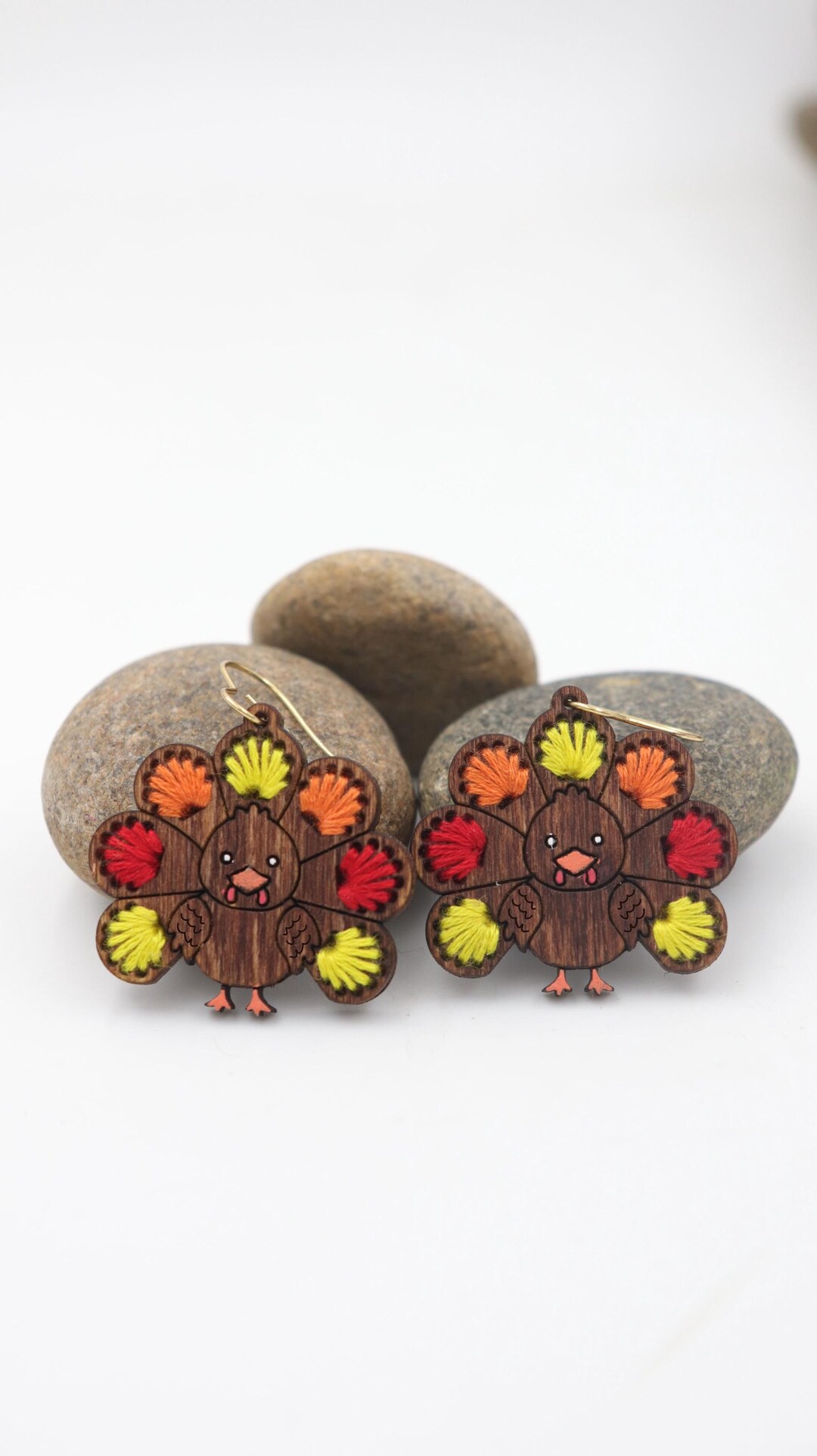 Turkey Embroidery Earring SVG File: Laser Cut Wood, Acrylic, Leather ...