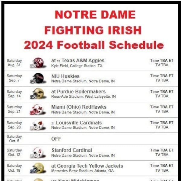 Notre Dame Football - Etsy