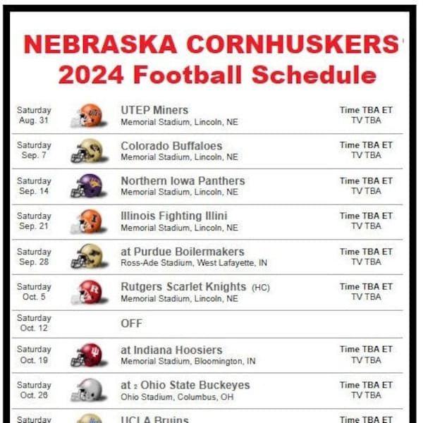 Nebraska Football - Etsy