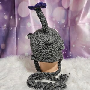 Crochet Rock Gray Pikmin Inspired Character Hat Ear Flaps and Strings ...