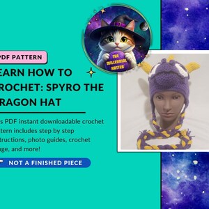Pattern for Crochet Spyro the Dragon Inspired Character Hat | PDF ...