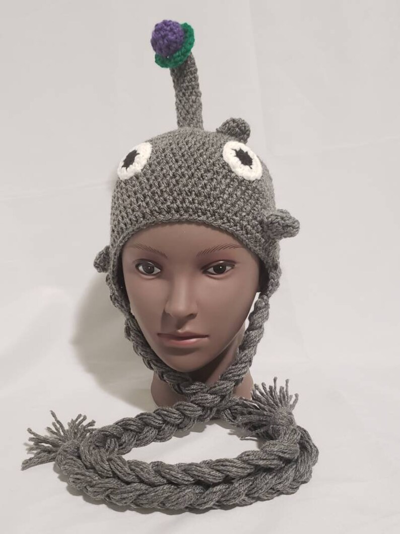 Crochet Rock Gray Pikmin Inspired Character Hat Ear Flaps - Etsy