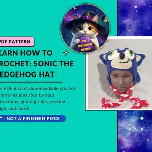 Pattern for Crochet Sonic the Hedgehog Inspired Character Hat | PDF ...