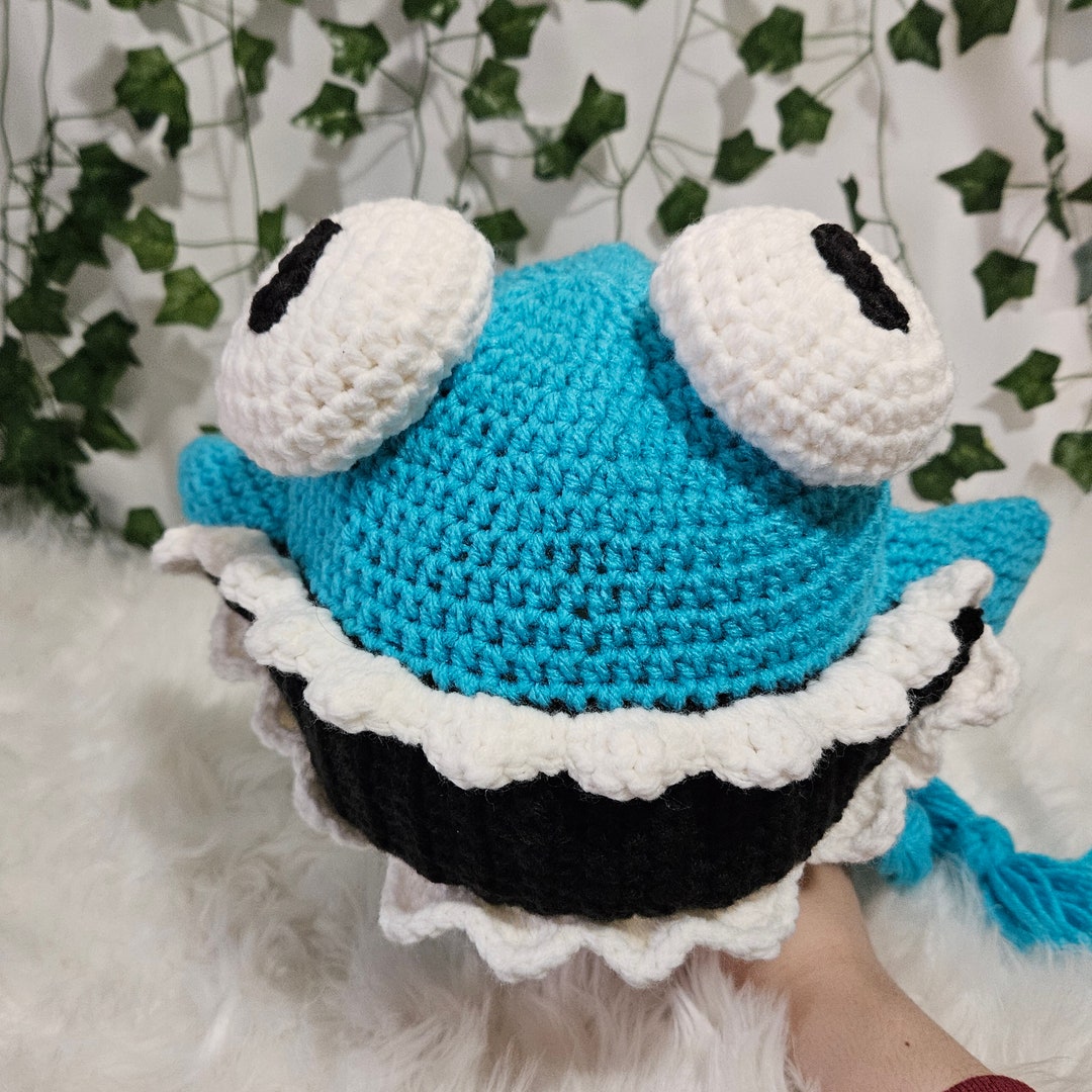 Premade Crochet Cyan Rainbow Friends Inspired Large Sized Character Hat ...