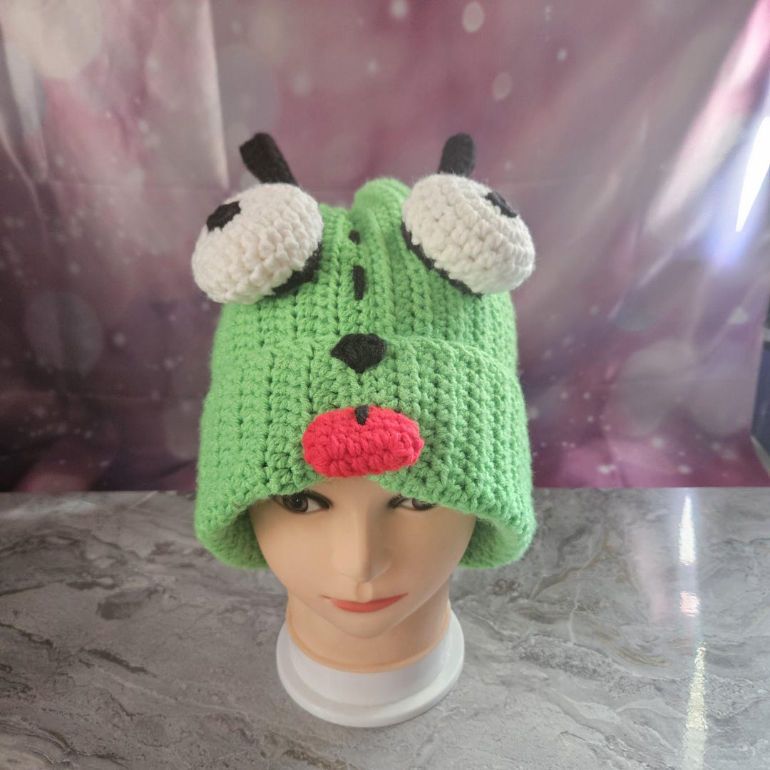 Premade Crochet Gir Invader Zim Inspired Medium/large Sized Character Slouchy Hat - Etsy