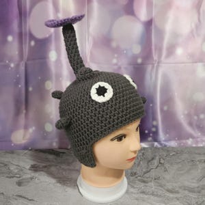 Crochet Rock Gray Pikmin Inspired Character Hat Ear Flaps and Strings ...