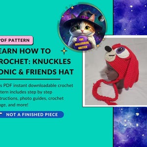 Pattern for Crochet Sonic the Hedgehogs Knuckles Inspired Character Hat ...