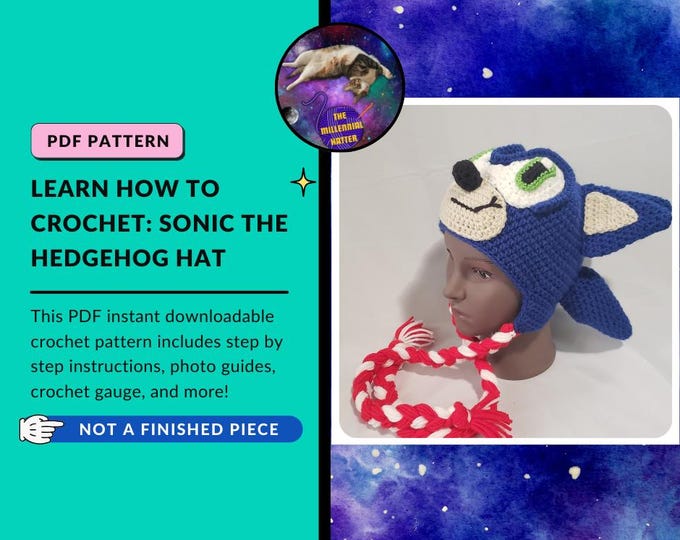 Pattern for Crochet Sonic the Hedgehog's Tails Inspired Character Hat ...