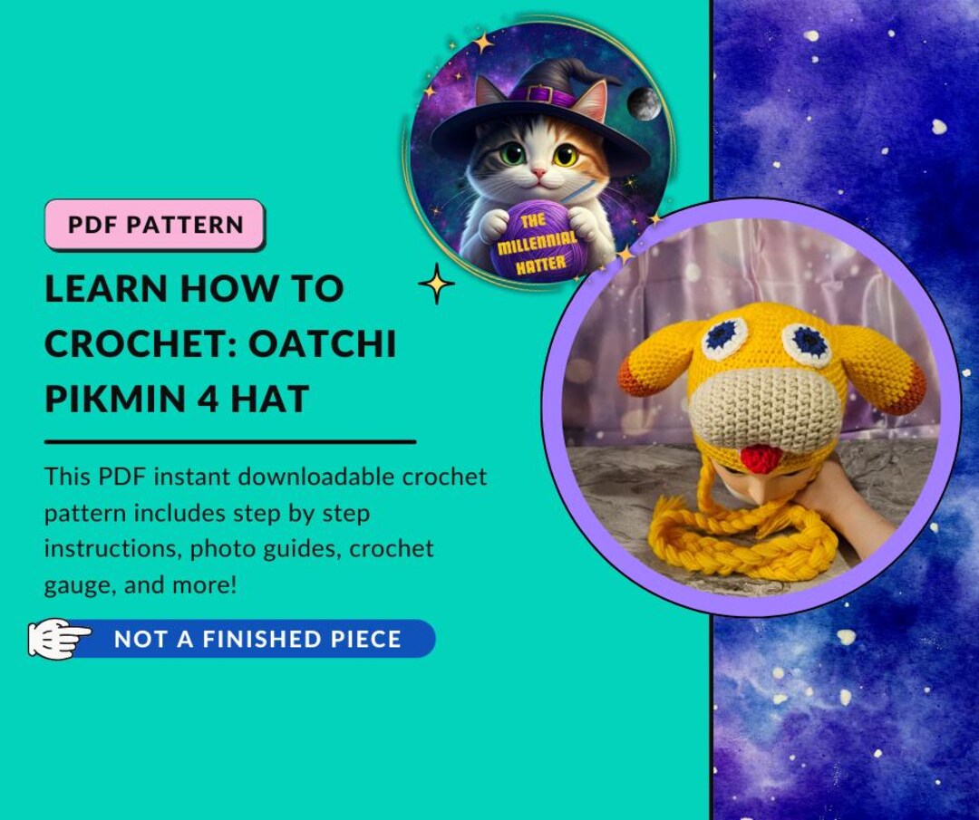 Pattern for Crochet Oatchi Pikmin 4 Inspired Character Hat | PDF ...