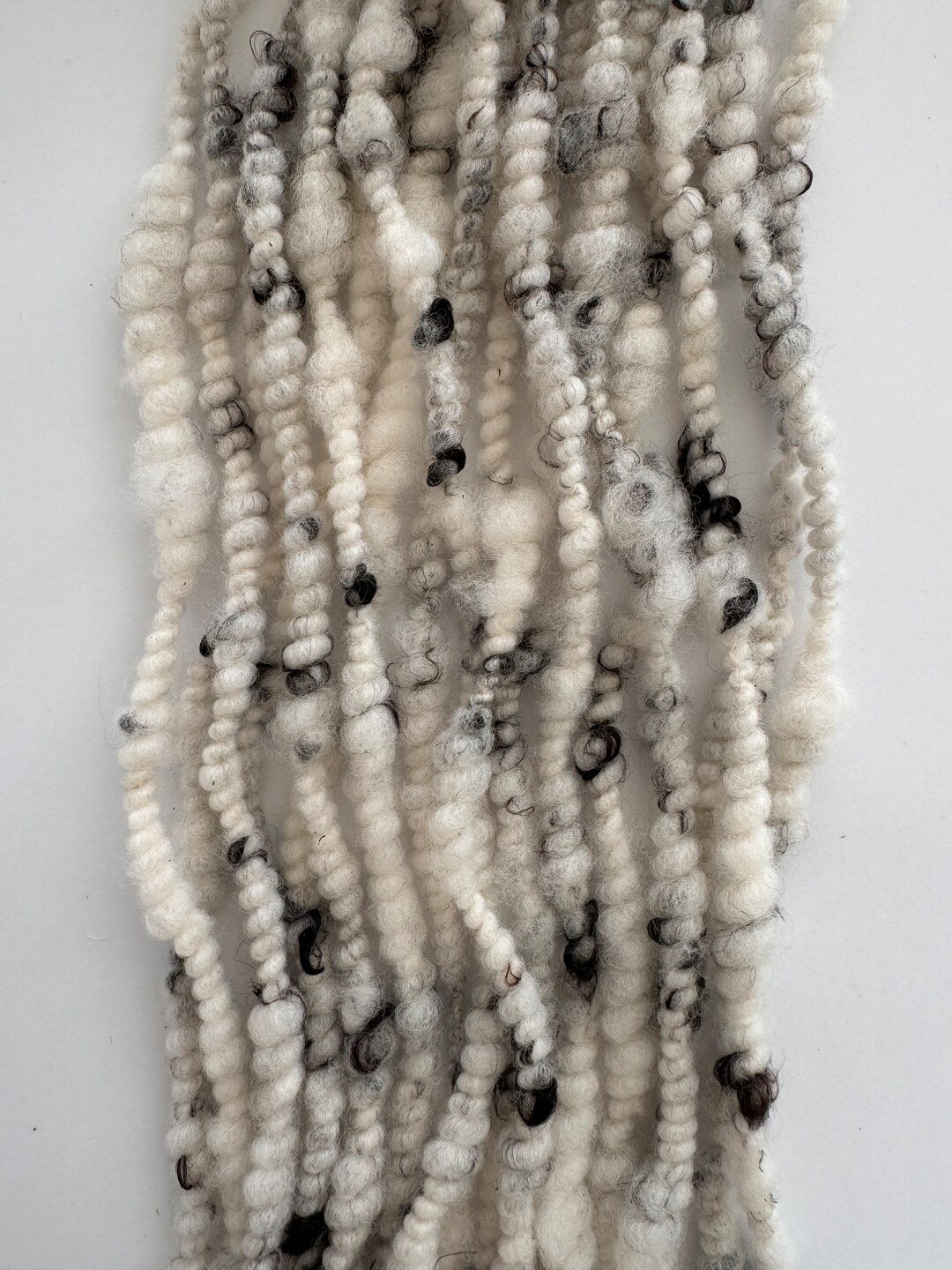 Handspun Art Yarn Wool and Suri Alpaca Undyed Fibres Core Spun and ...