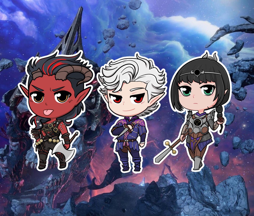 Baldur's Gate 3 Sticker Set: Karlach, Astarion & Shadowheart - Etsy