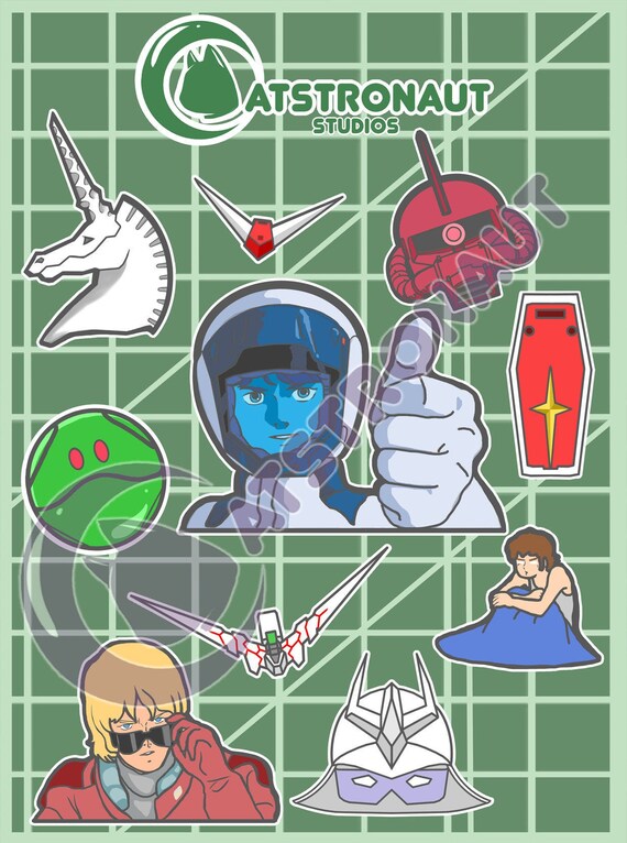 Gundam Sticker Sheet - Etsy
