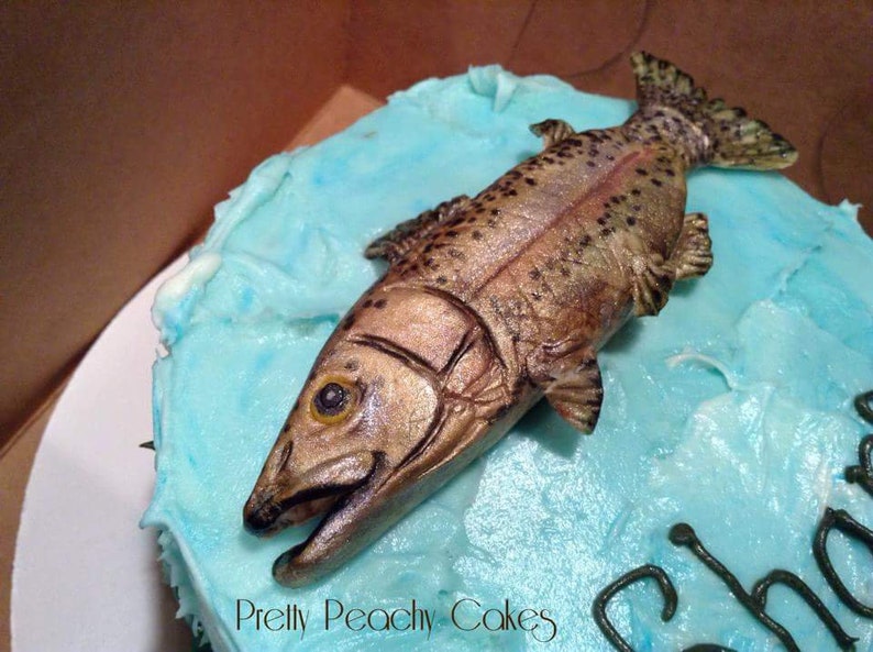 Fondant Fish Cake Topper/fathers Day Cake Topper/cake Topper - Etsy