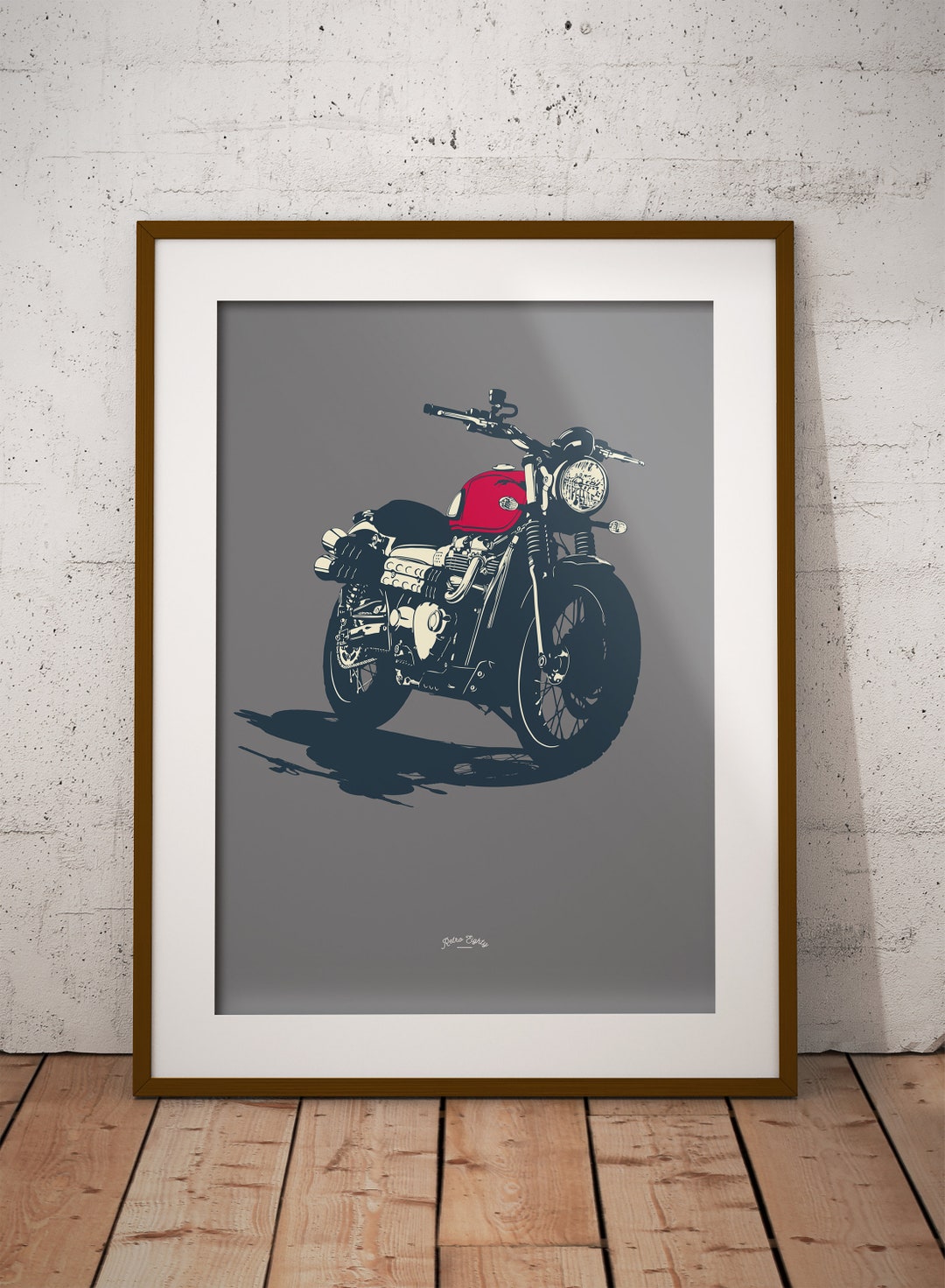 Modern Style 'scrambler" Motorcyle - Poster Print - Etsy