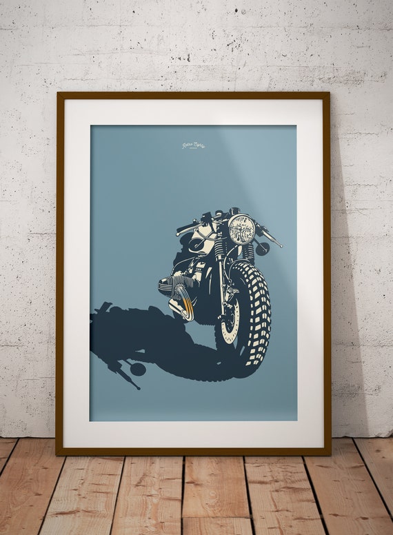Retro Style Cafe Racer Motorcyle Poster Print | Etsy