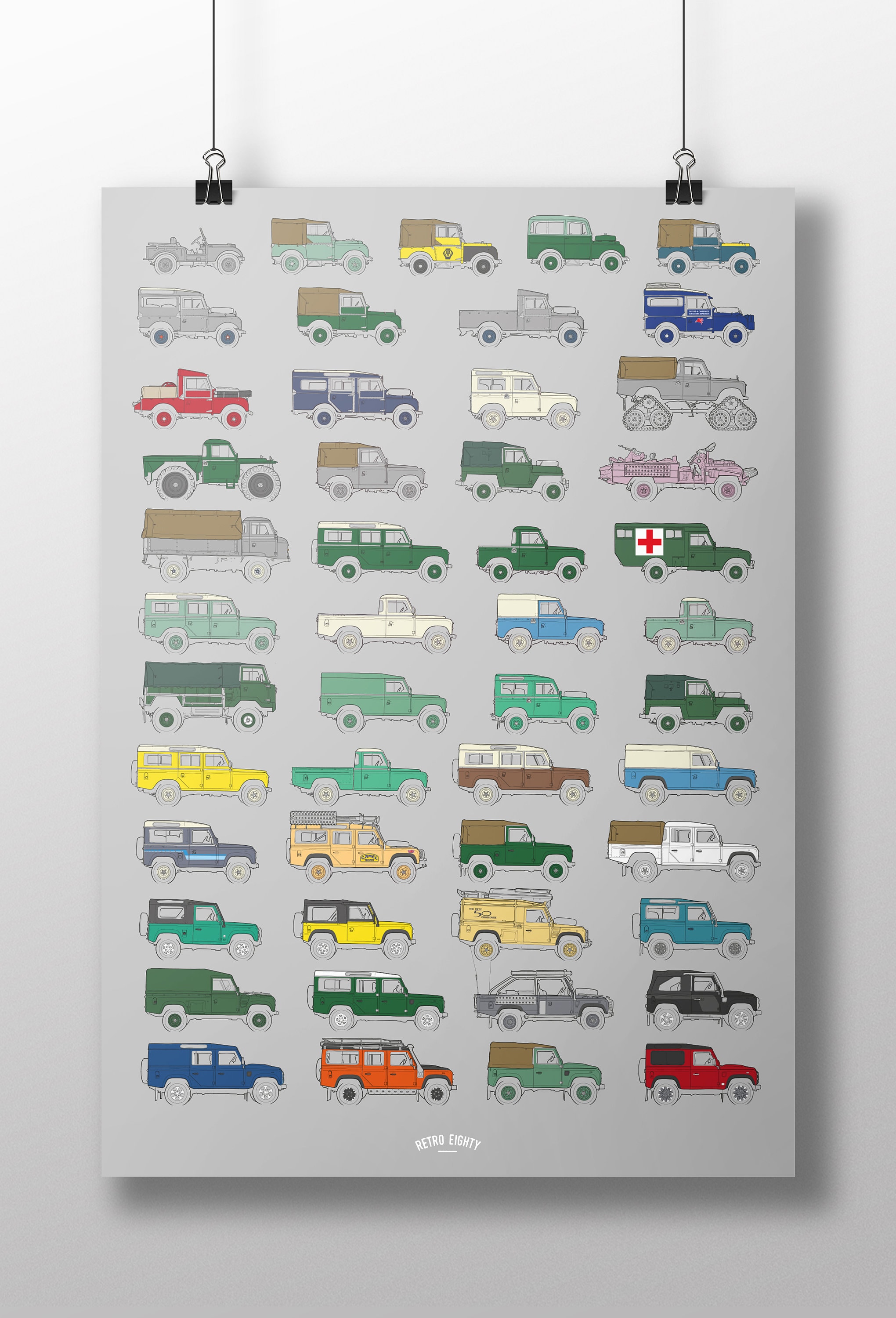 Classic British 4x4 Timeline Poster Print - Etsy UK