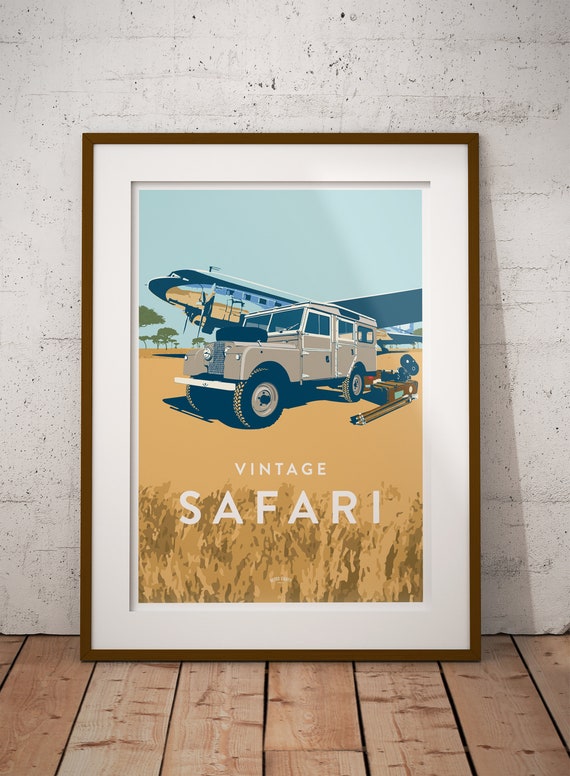 Vintage Safari Travel Poster | Etsy