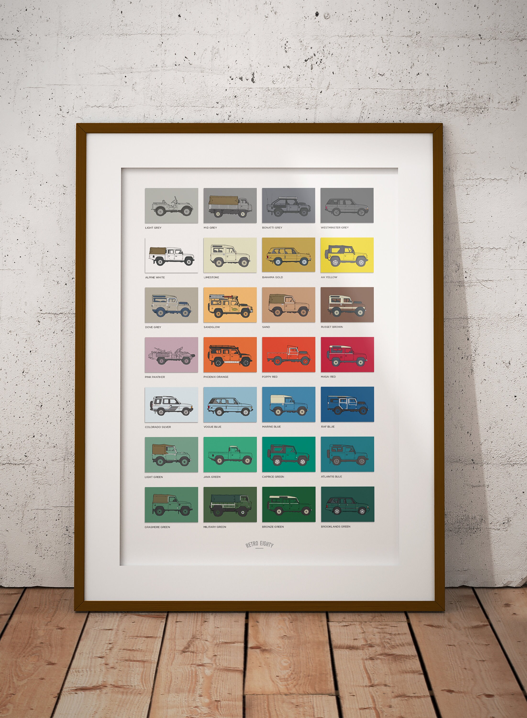 Classic British 4x4 Colour Chart Poster Print - Etsy