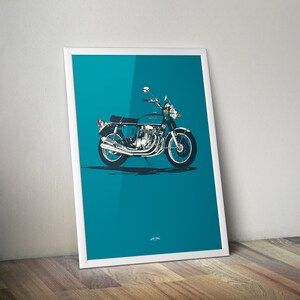 Honda CB750 Classic Motorcyle - Poster Print - Etsy UK