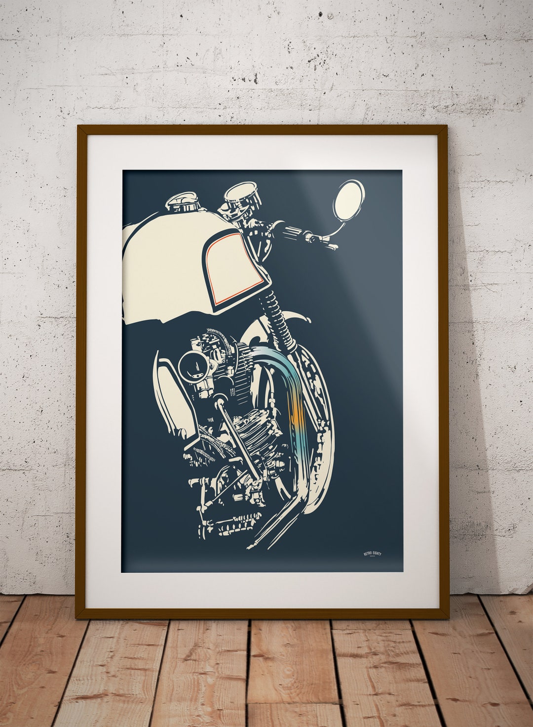 British Cafe Racer Engine - Poster Print - Etsy