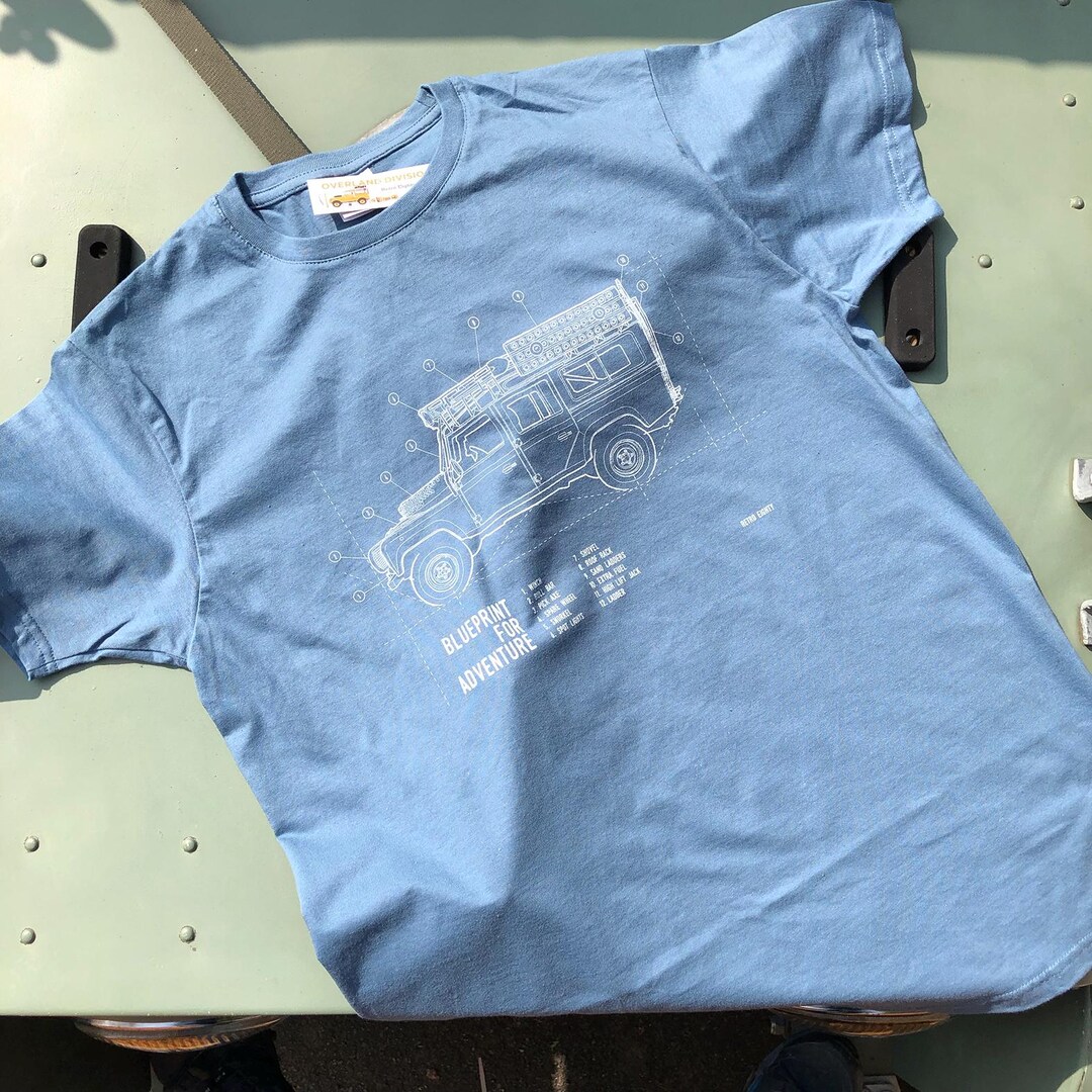 Classic British 4x4 T-shirt - 'blueprint for Adventure' - Etsy