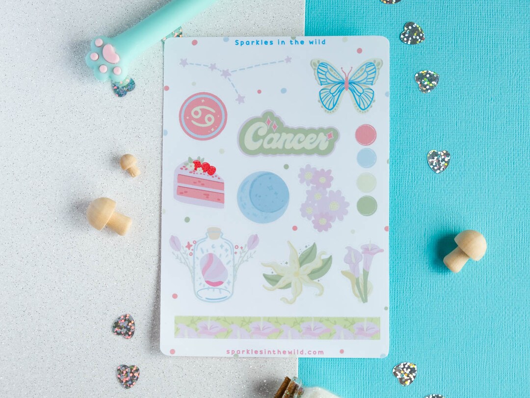 Sticker Sheet for Cancers Who Love Astrology - Add a Personal Touch to ...