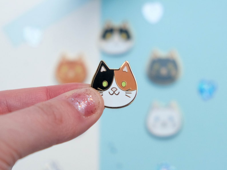 Cute Little Cat Hard Enamel Pin // Tuxedo Cat - Ginger Cat - Grey Cat ...