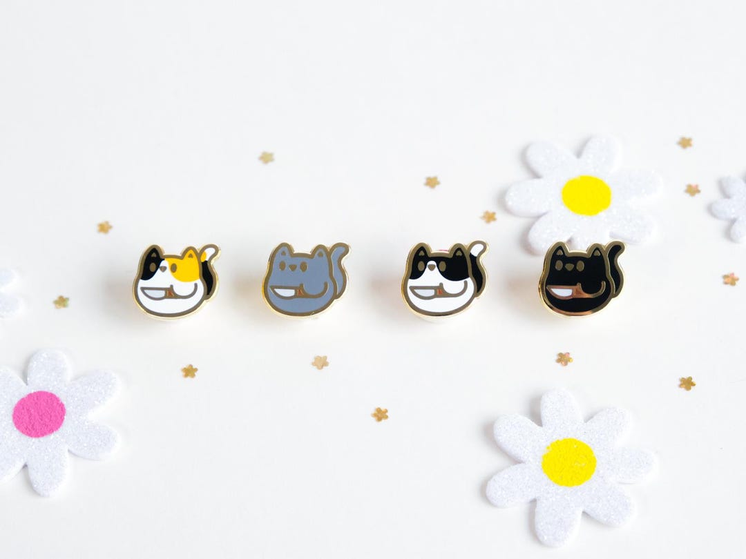 Tiny Fight Cat Enamel Pin - Tinycats - Etsy UK