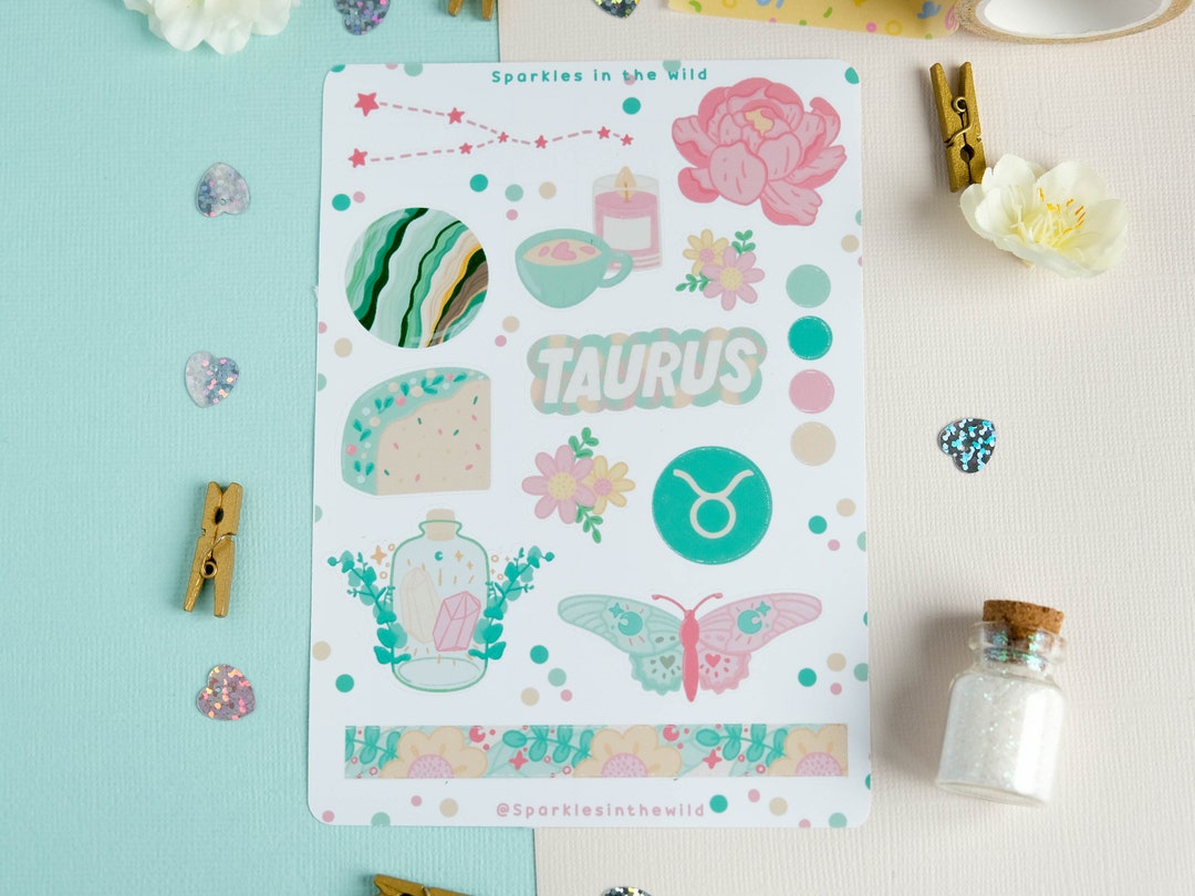 Sticker Sheet Taurus Astrology Enthusiasts - Add a Personal Touch to ...
