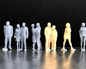 1:64 Miniature Human Figures Resin / Unpainted Great for Dioramas / Hot ...