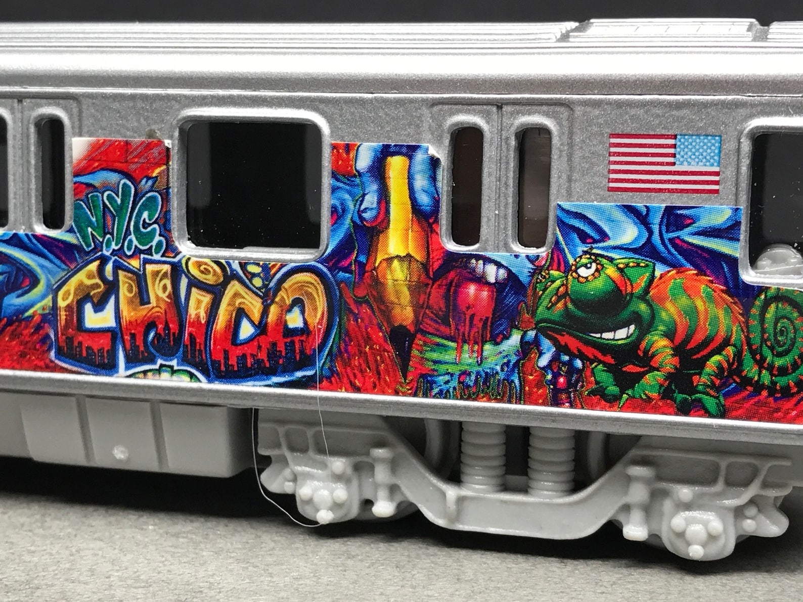 Graffiti Riddled Subway Train Car - CHICO NYC Tags, Under 7" Long ...