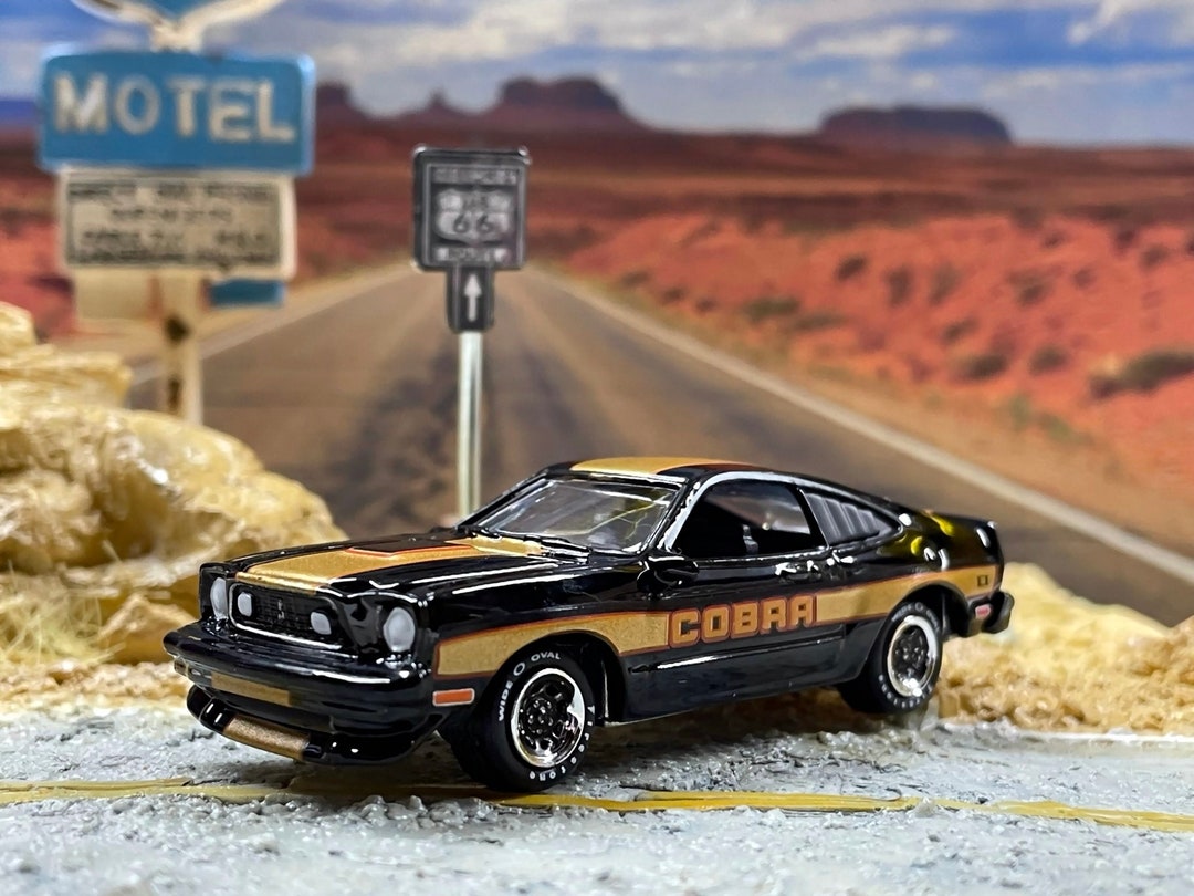 1-64 Scale / S-scale 1978 Ford Mustang Cobra II Black With Gold Stripes ...
