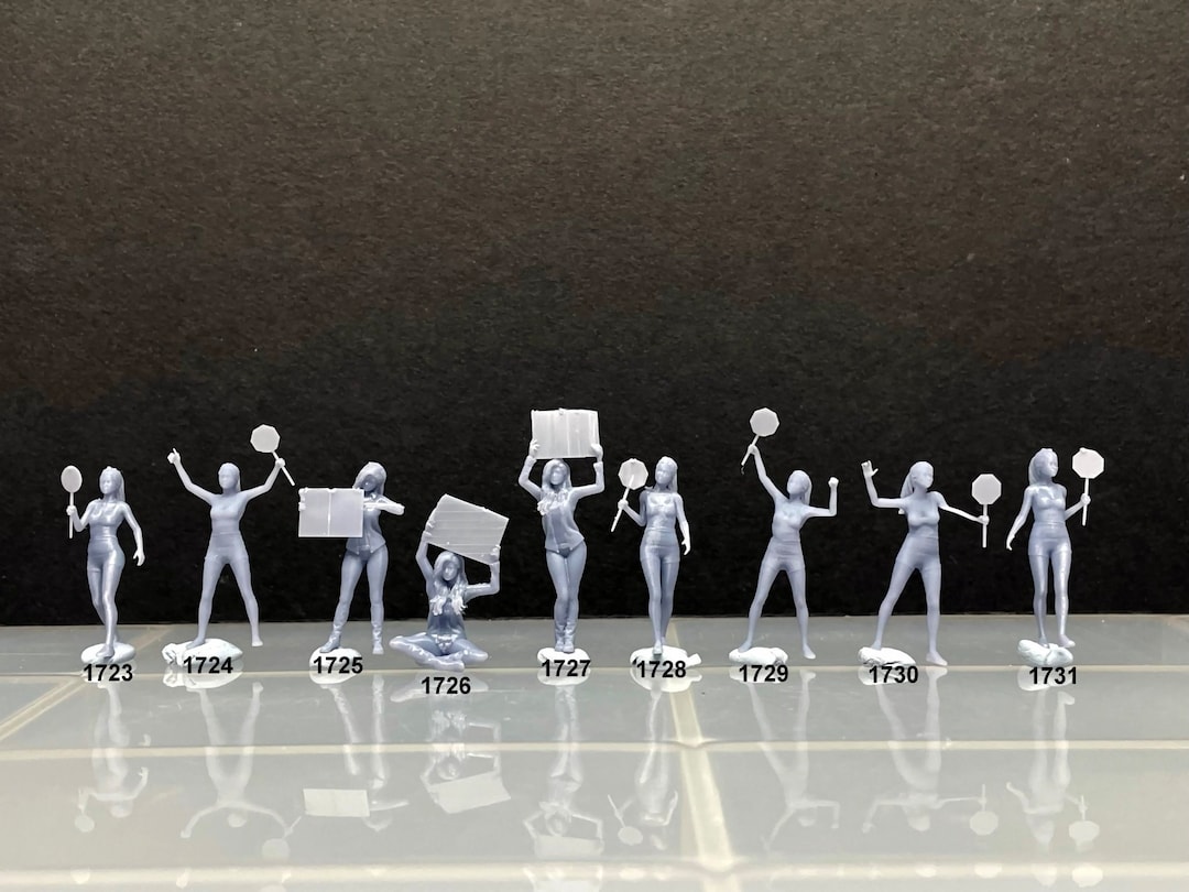 1:64 Miniature Human Figures Resin / Unpainted Great for Dioramas / Hot ...