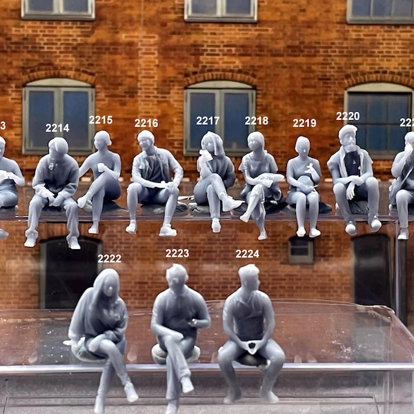 Miniature People Sitting Figurines - Etsy