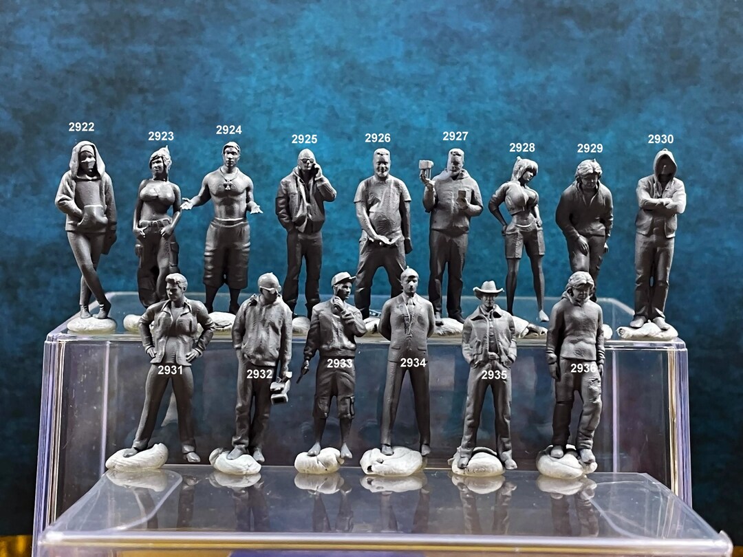 1:64 Miniature Human Figures Resin / Unpainted Great for Dioramas Hot ...