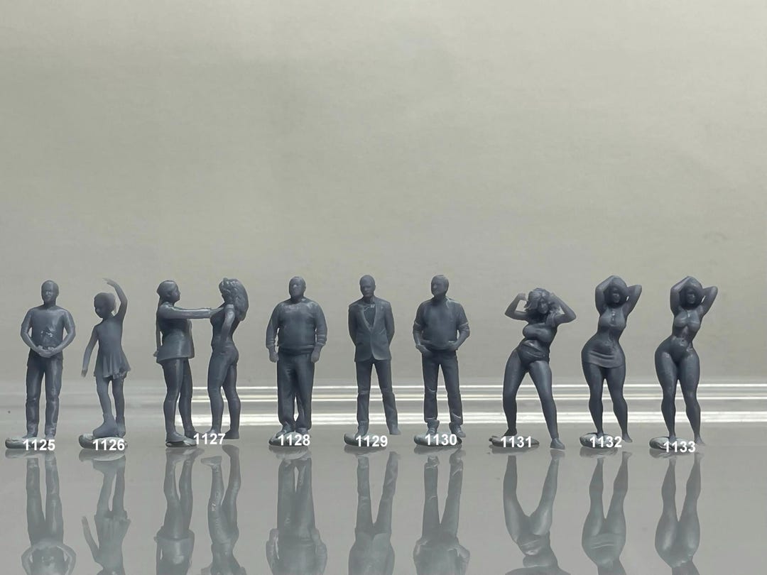 Double G 1:64 Miniature Human Figures - Unpainted - Great for Dioramas ...