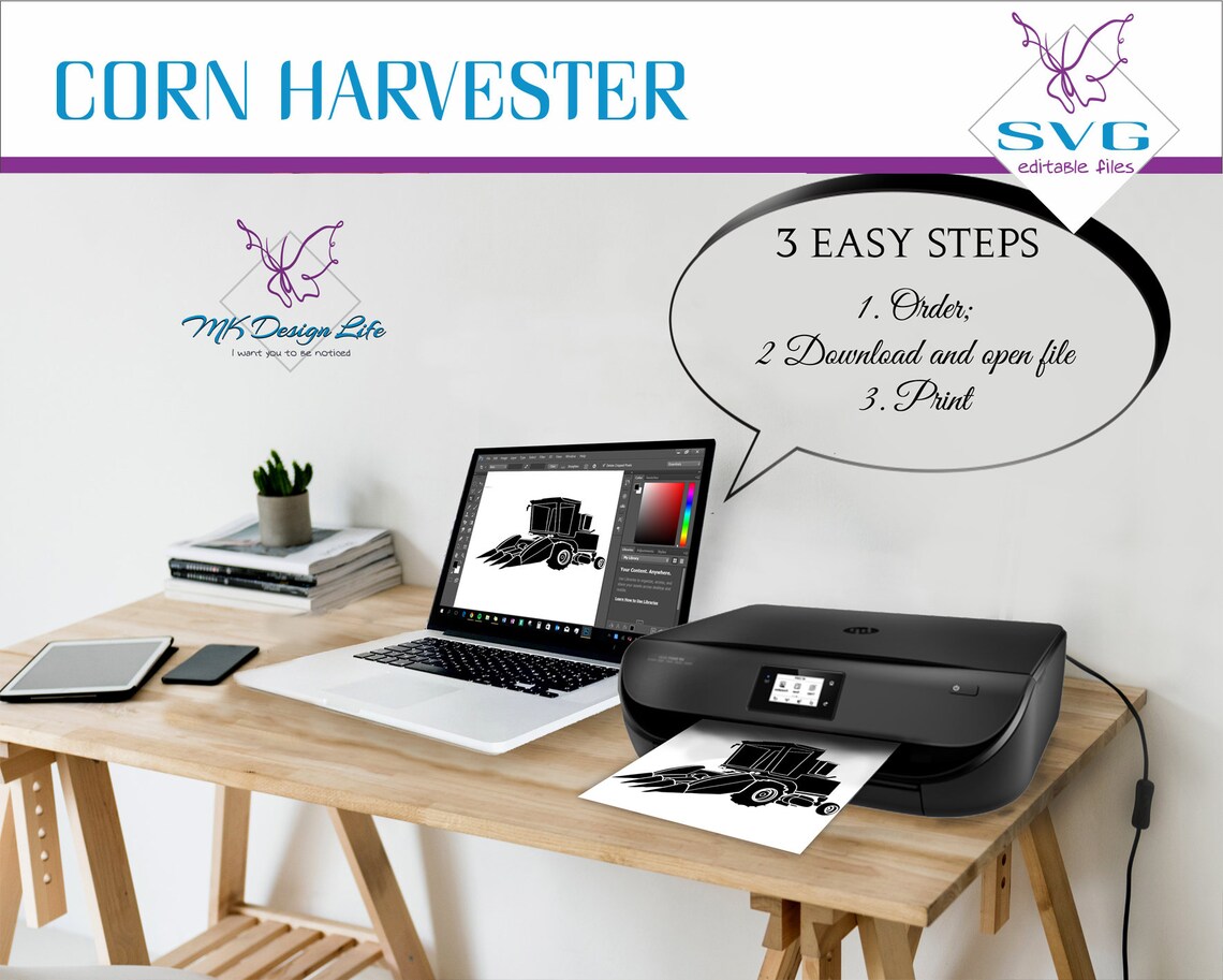 Red Corn Harvester SVG Clipart Vector Clip Art Modern Truck - Etsy Canada