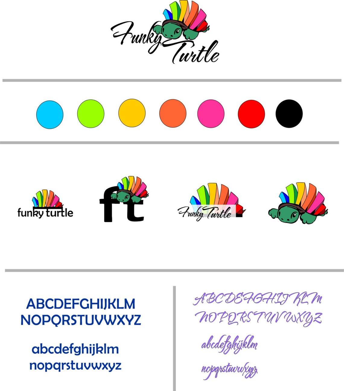 Funky Turtle Pre Made Logo Branding Package Marketing Kit | Etsy