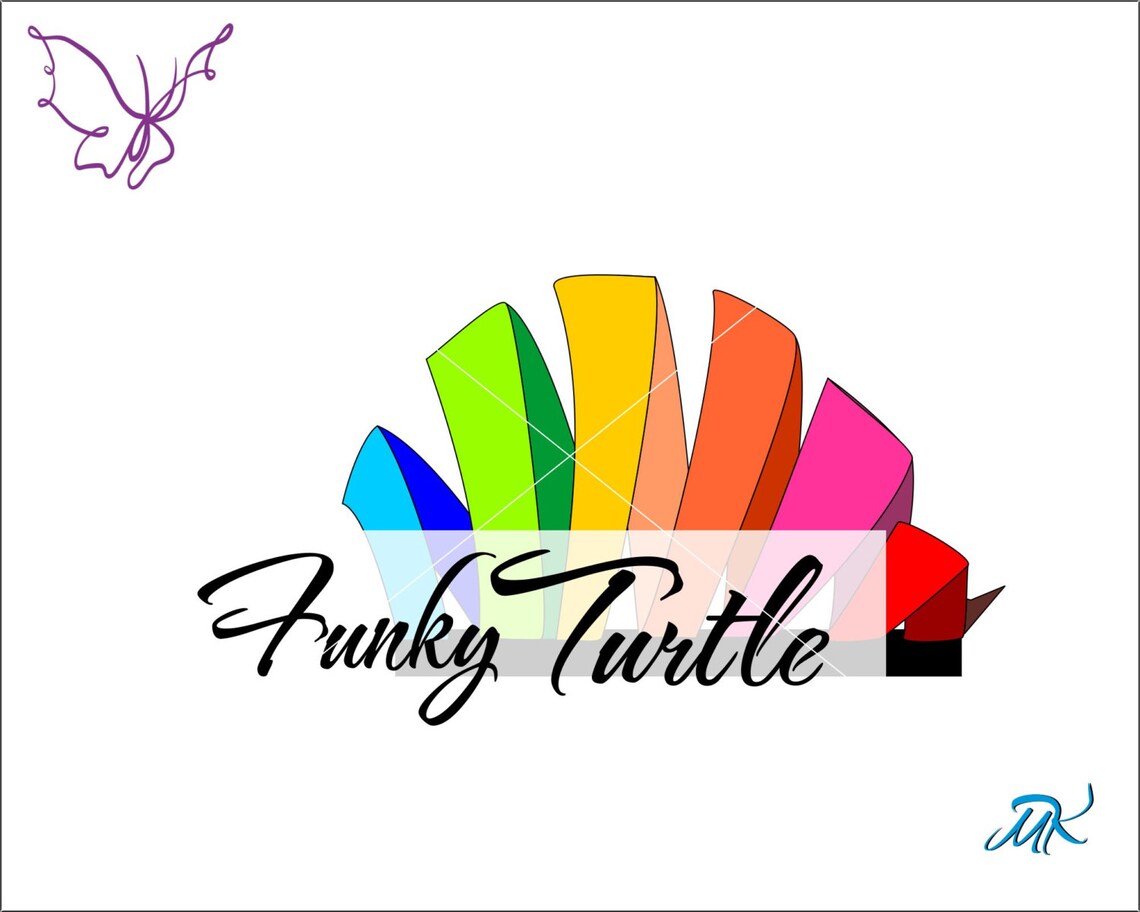 Funky Turtle Pre Made Logo Branding Package Marketing Kit | Etsy