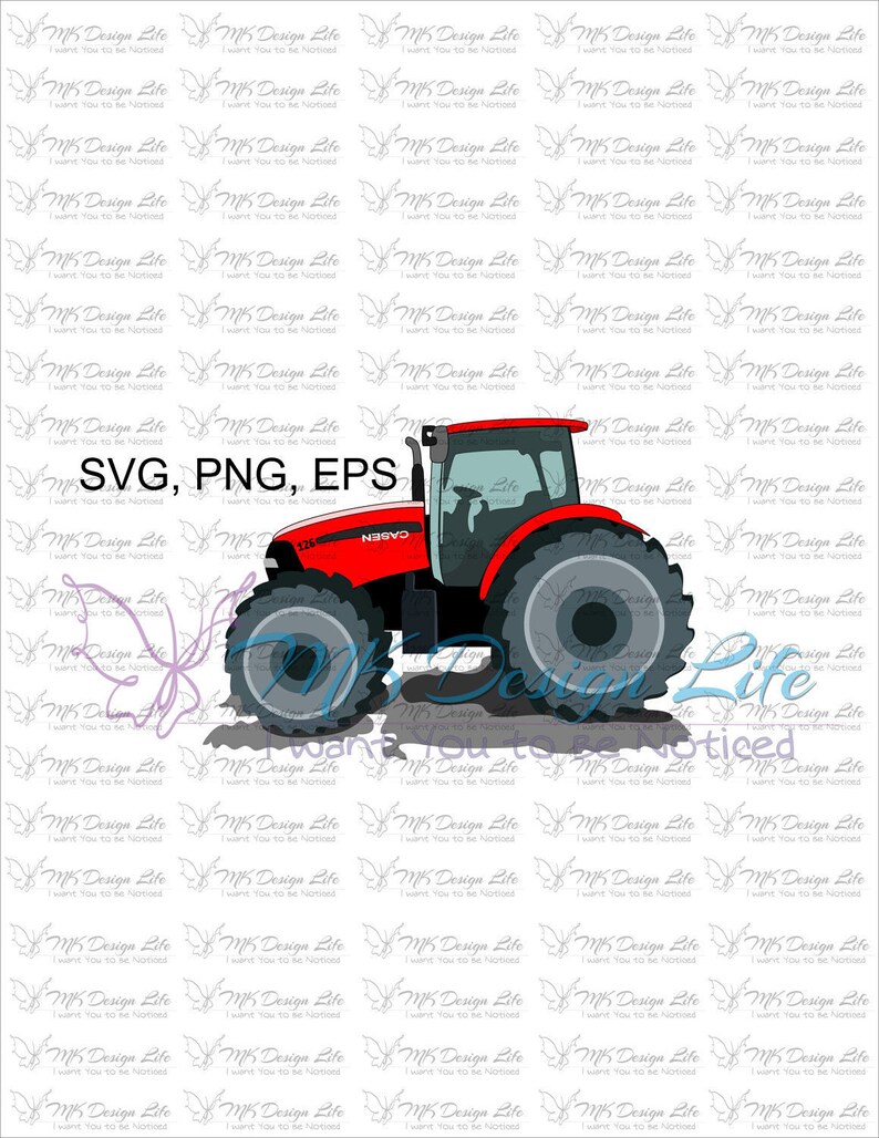 Red Tractor SVG Clipart, Vector Clip Art, Modern Truck SVG File ...