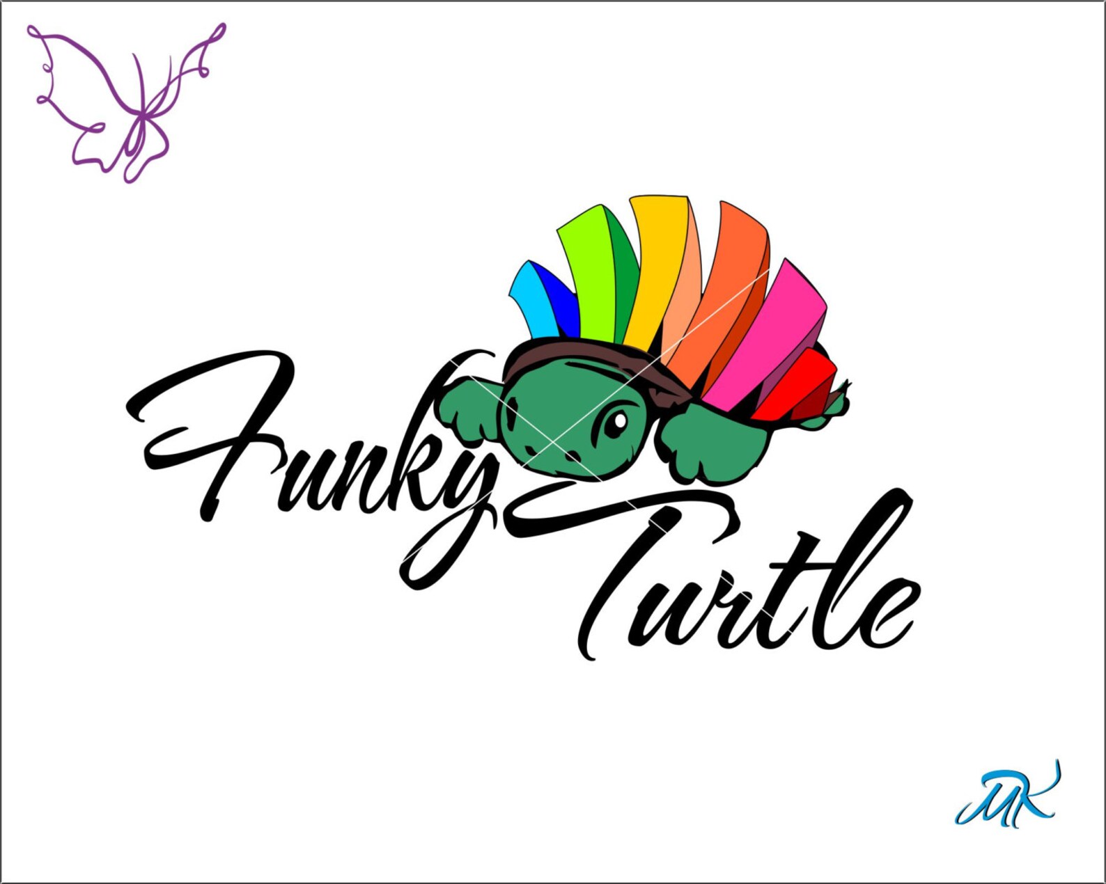 Funky Turtle Pre Made Logo Branding Package Marketing Kit | Etsy