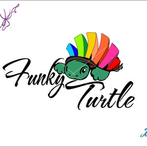 Funky Turtle Pre Made Logo Branding Package Marketing Kit | Etsy