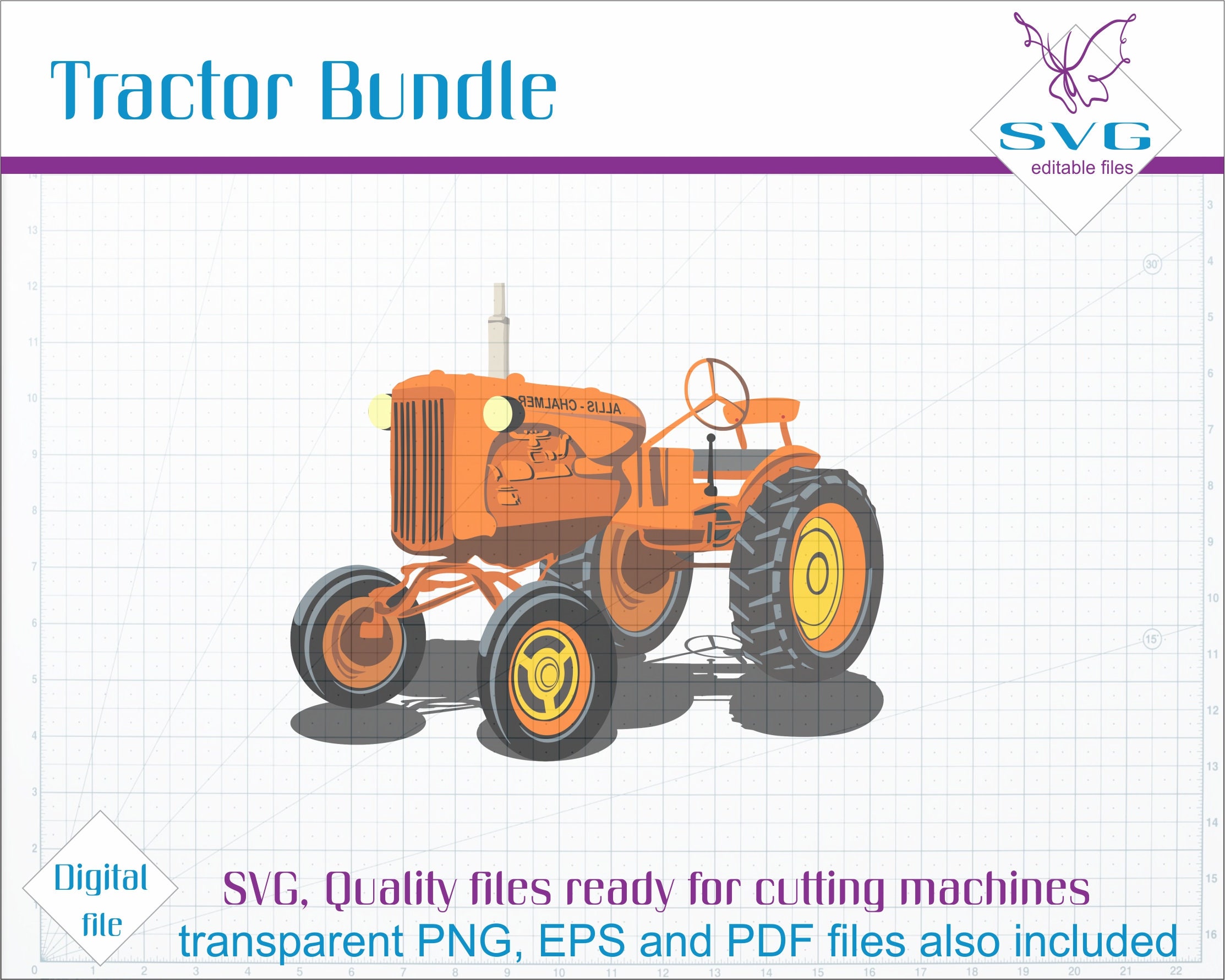 Farming SVG, Tractor PNG Clipart, Vector Clip Art, Modern Trucks SVG ...