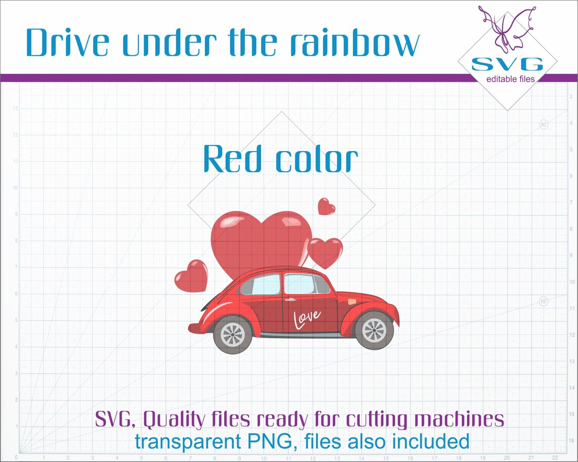 Rainbow Car SVG Clipart Vector Car Clip Art Cars SVG File | Etsy