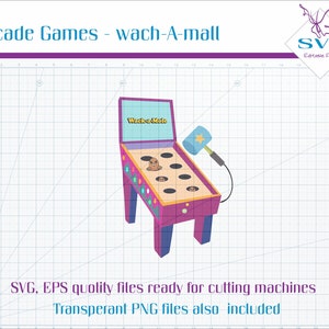 Arcade Games Clipart, Wack-a-mole Game SVG, Pin Ball Vector Clipart ...