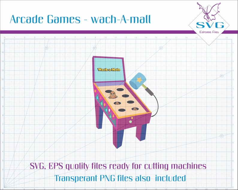 Arcade Games Clipart, Wack-a-mole Game SVG, Pin Ball Vector Clipart ...