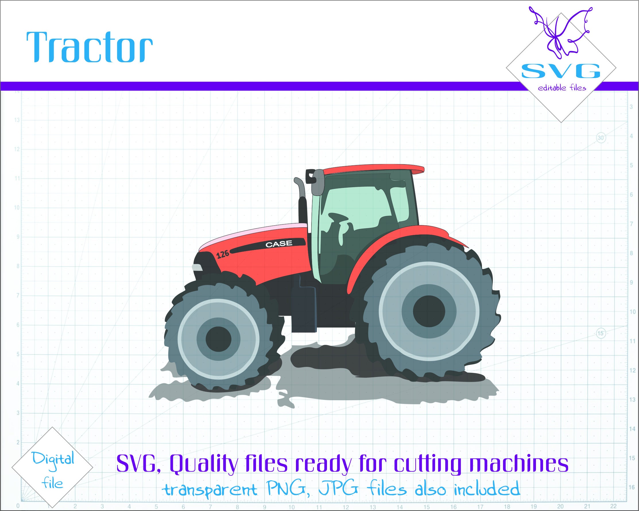 Farming SVG, Tractor PNG Clipart, Vector Clip Art, Modern Trucks SVG ...