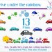 Rainbow Car SVG Clipart, Vector Car Clip Art, Cars SVG File, Colorful ...